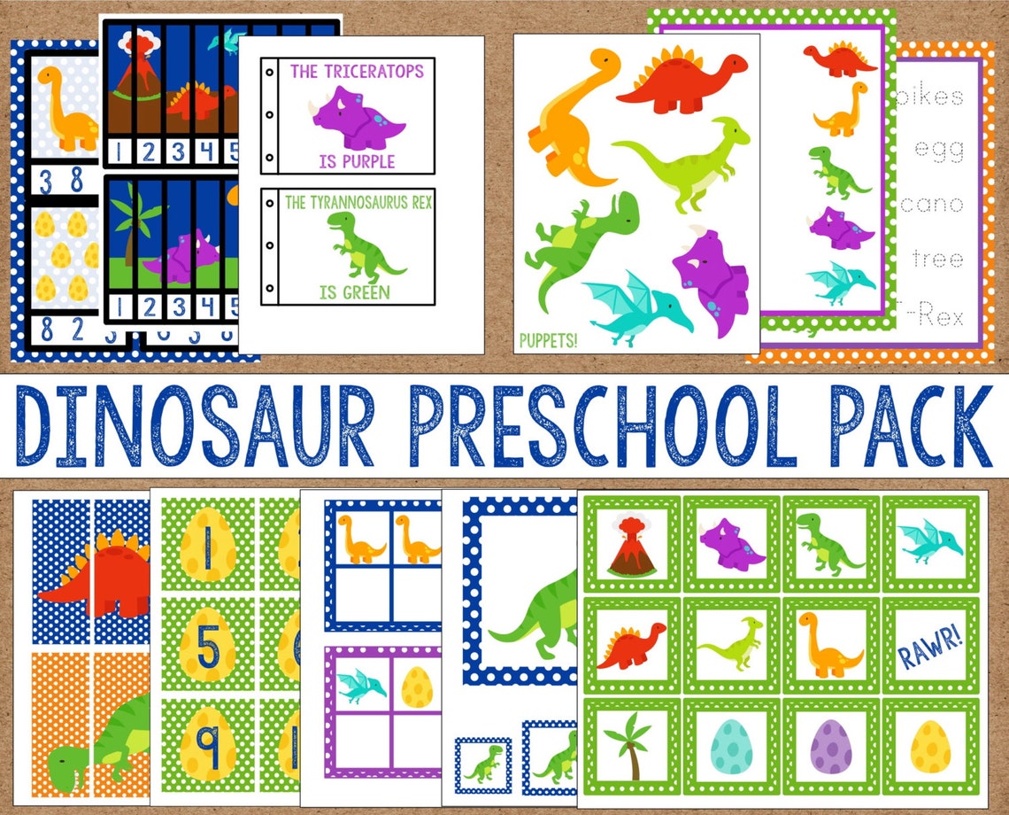 Dinosaur Preschool Games and Activities. 11 Different - Etsy