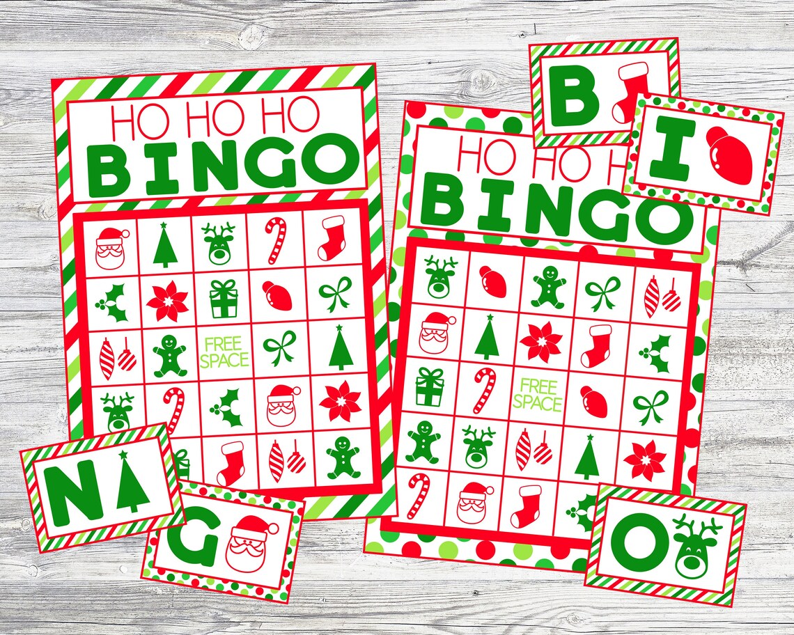 Printable Ho Ho Ho Bingo Game. 12 Card Christmas Bingo Game - Etsy