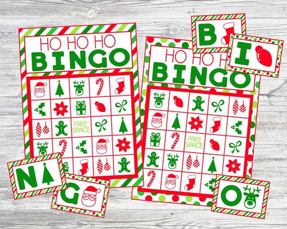 Printable Ho Ho Ho Bingo Game. 12 Card Christmas Bingo Game | Etsy