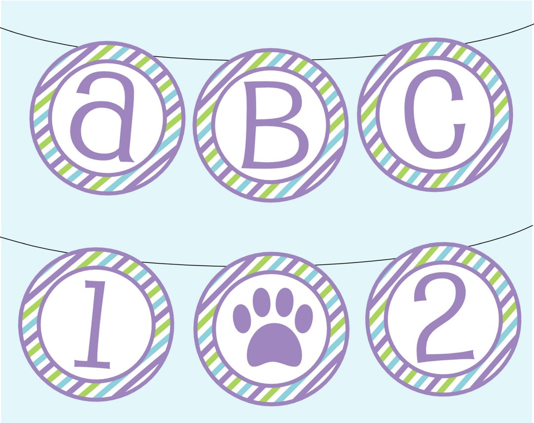 Full Alphabet Banner for Puppy Dog Party. Pawty Banner. Let's Pawty ...