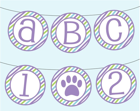 Full Alphabet Banner for Puppy Dog Party. Pawty Banner. | Etsy