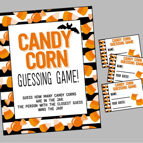 Candy Corn Guessing Game. Printable Guess How Many Candy Corns - Etsy