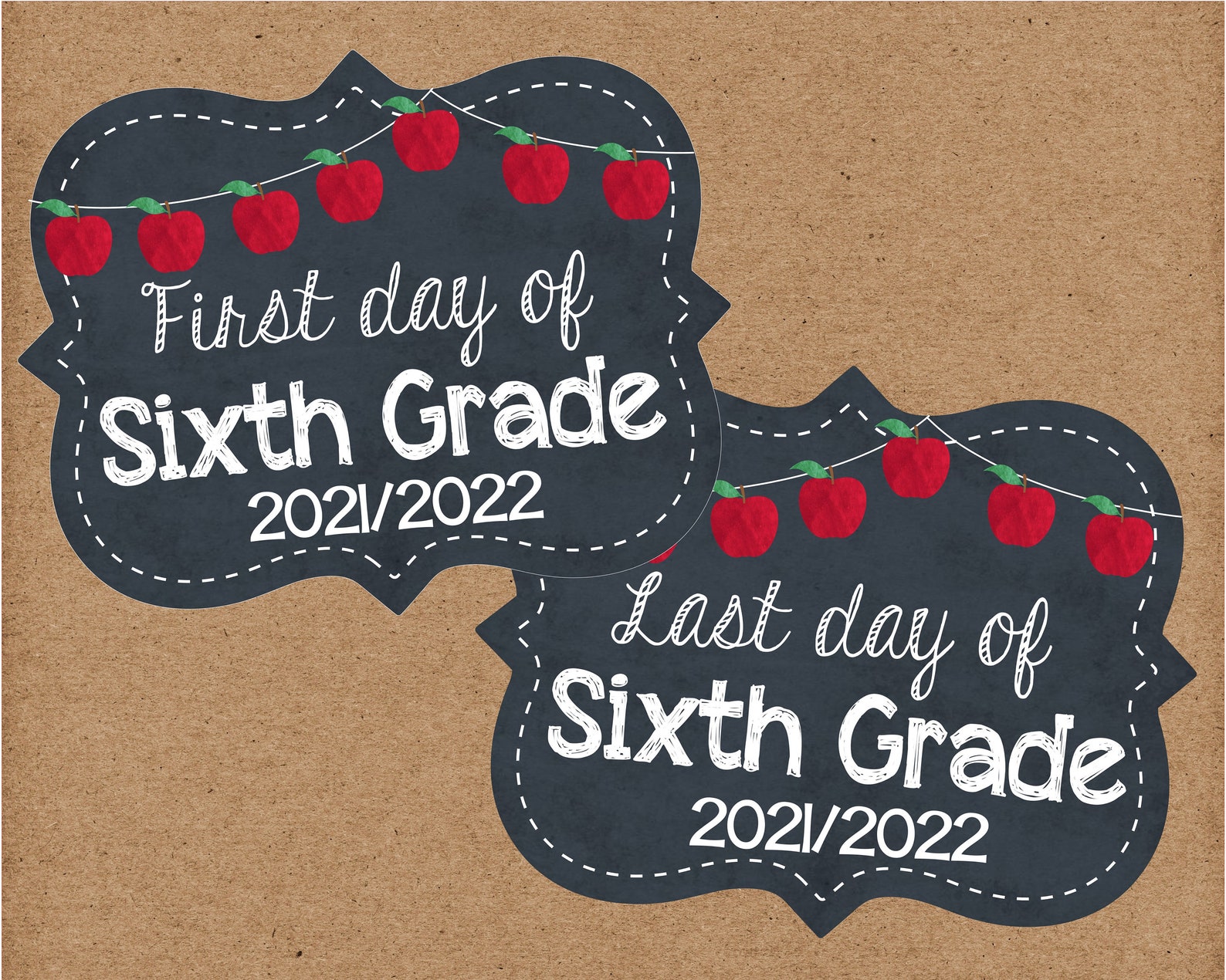 Sixth Grade First Day of School Sign. Last Day Back to | Etsy