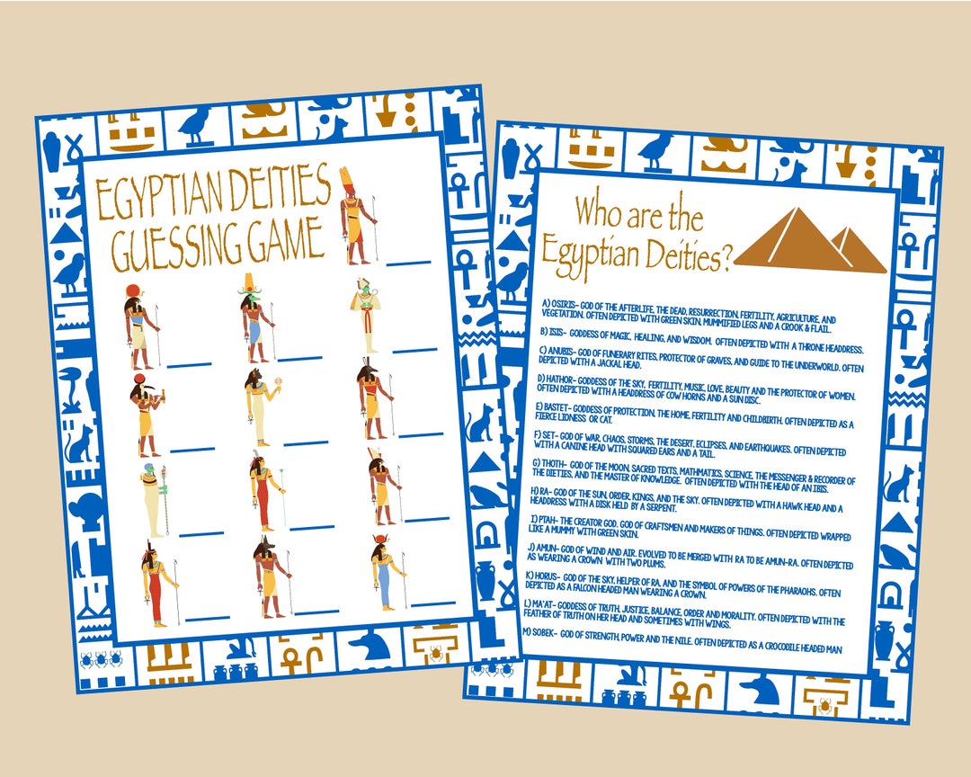 Ancient Egyptian Gods and Goddesses Guessing Game. Ancient Egypt ...