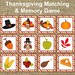 Thanksgiving Memory & Matching Game. Instant Digital Download ...