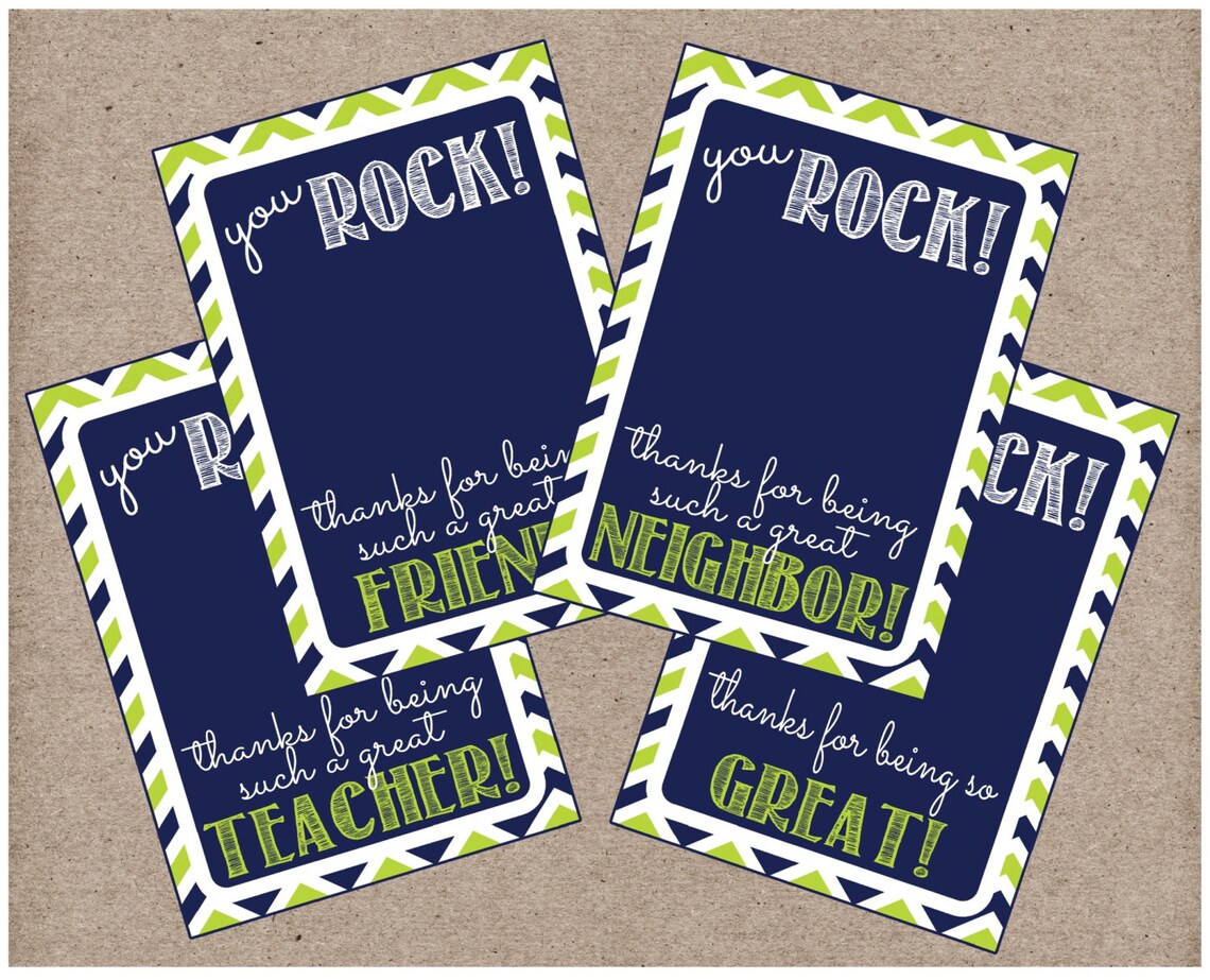 You Rock Teacher Appreciation Thank You Card for Itunes Gift - Etsy