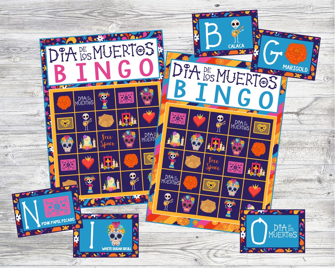 Printable Dia De Los Muertos Bingo Game. Day of the Dead Bingo Instant ...