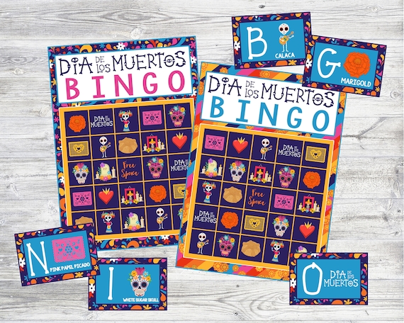 Printable Dia De Los Muertos Bingo Game. Day of the Dead Bingo - Etsy