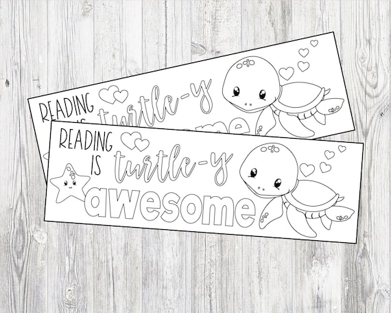 DIY Turtle Bookmarks. Reading is Turtle-y Awesome. Print & | Etsy