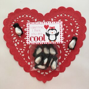 Penguin Valentine's Day Cards, Bag Toppers, and Hang Tags. Instant ...