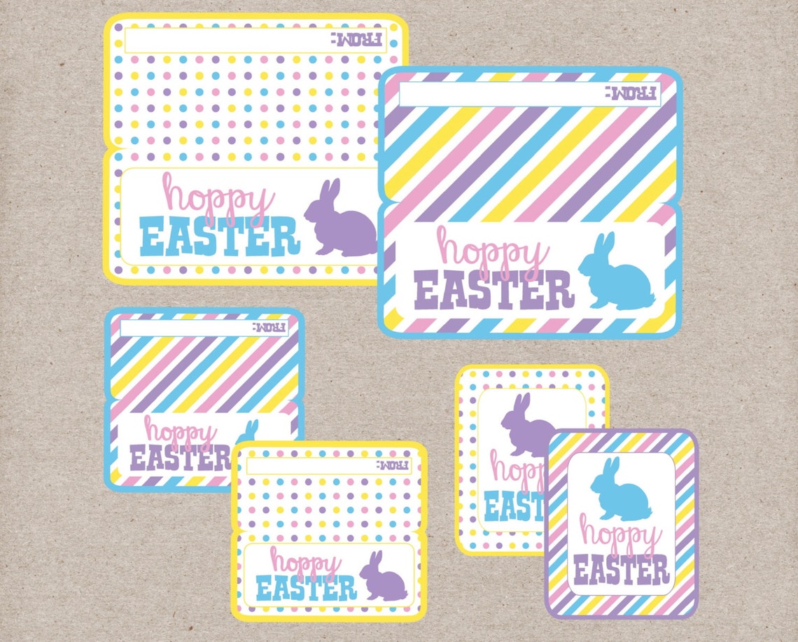 Hoppy Easter Treat Bag Toppers and Tags. Instant Digital - Etsy