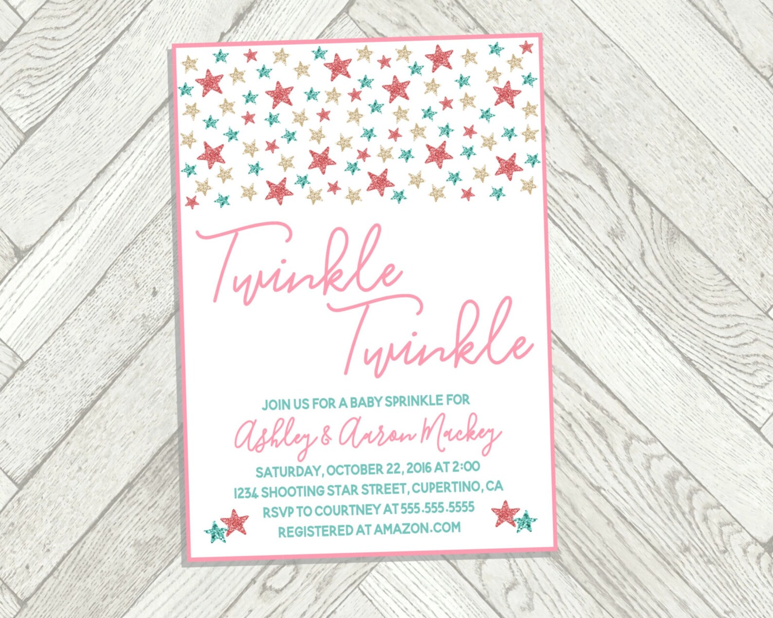 Twinkle Twinkle Baby Sprinkle Invitation. Twinkle Twinkle Little Star ...
