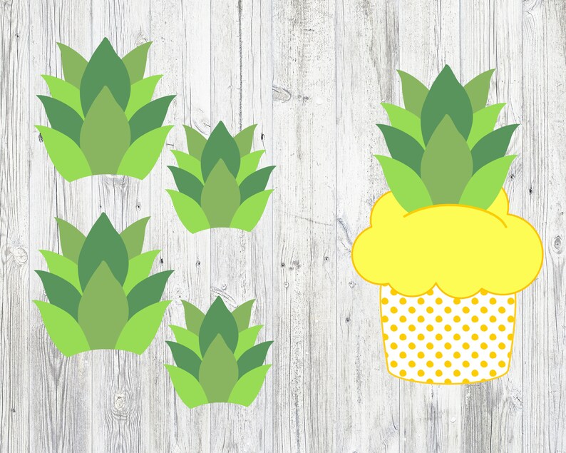 PRINTABLE Pineapple Tops Cupcake Toppers. Cupcake Toppers for - Etsy