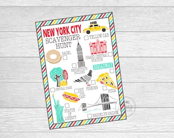 New York City Scavenger Hunt for Kids Printable PDF - Etsy
