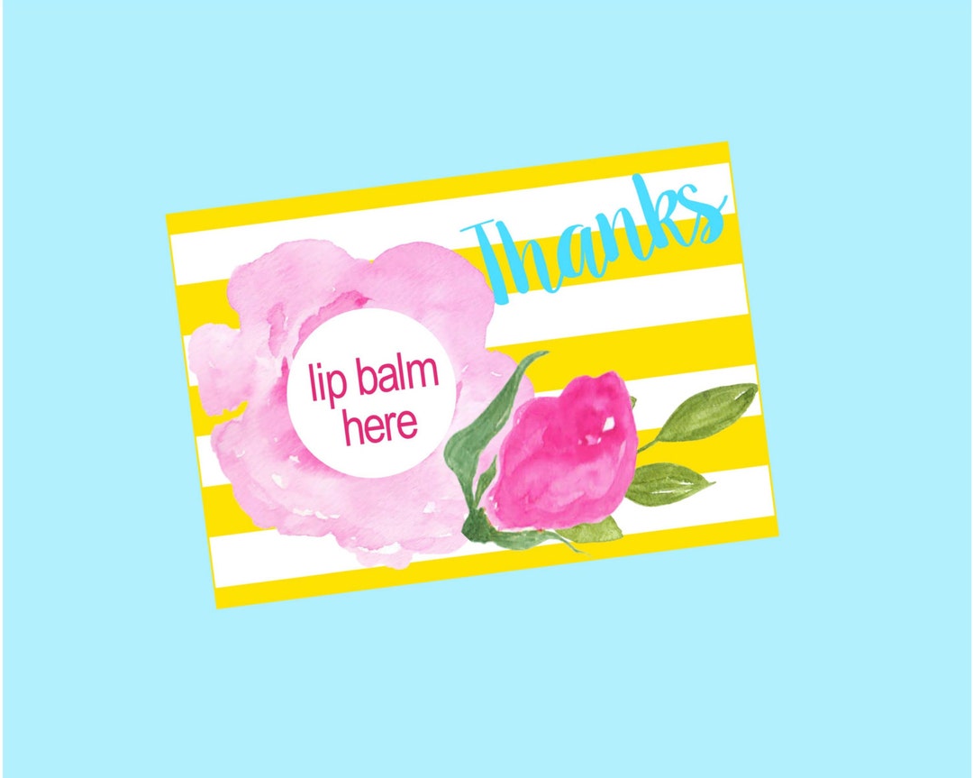 Summer Flower Lip Balm Card. Perfect for Round Lip Balm Great for Baby ...