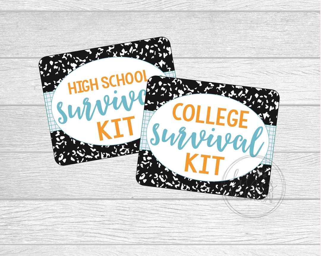 Printable High School and College Survival Kit Tags for Back to School ...