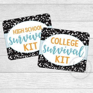 Printable High School and College Survival Kit Tags for Back to School ...