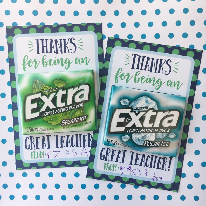 Thanks for Being an extra Awesome Teacher. Gum or Gift Card - Etsy