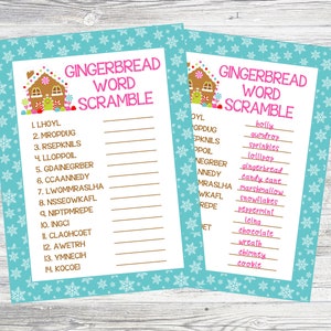 Gingerbread House Word Scramble. Christmas Party Games Printable ...