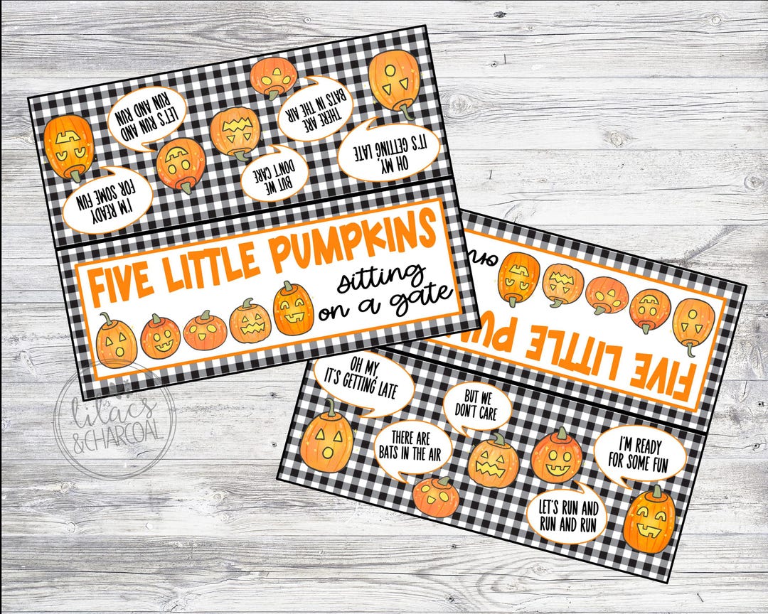 Printable 5 Little Pumpkins Halloween Treat Bag Toppers. Instant ...
