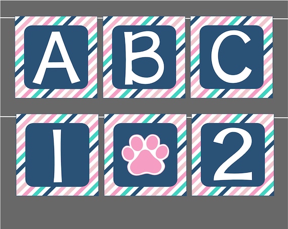 Printable Banner for Kitty Cat Party. Full Alphabet Meow | Etsy