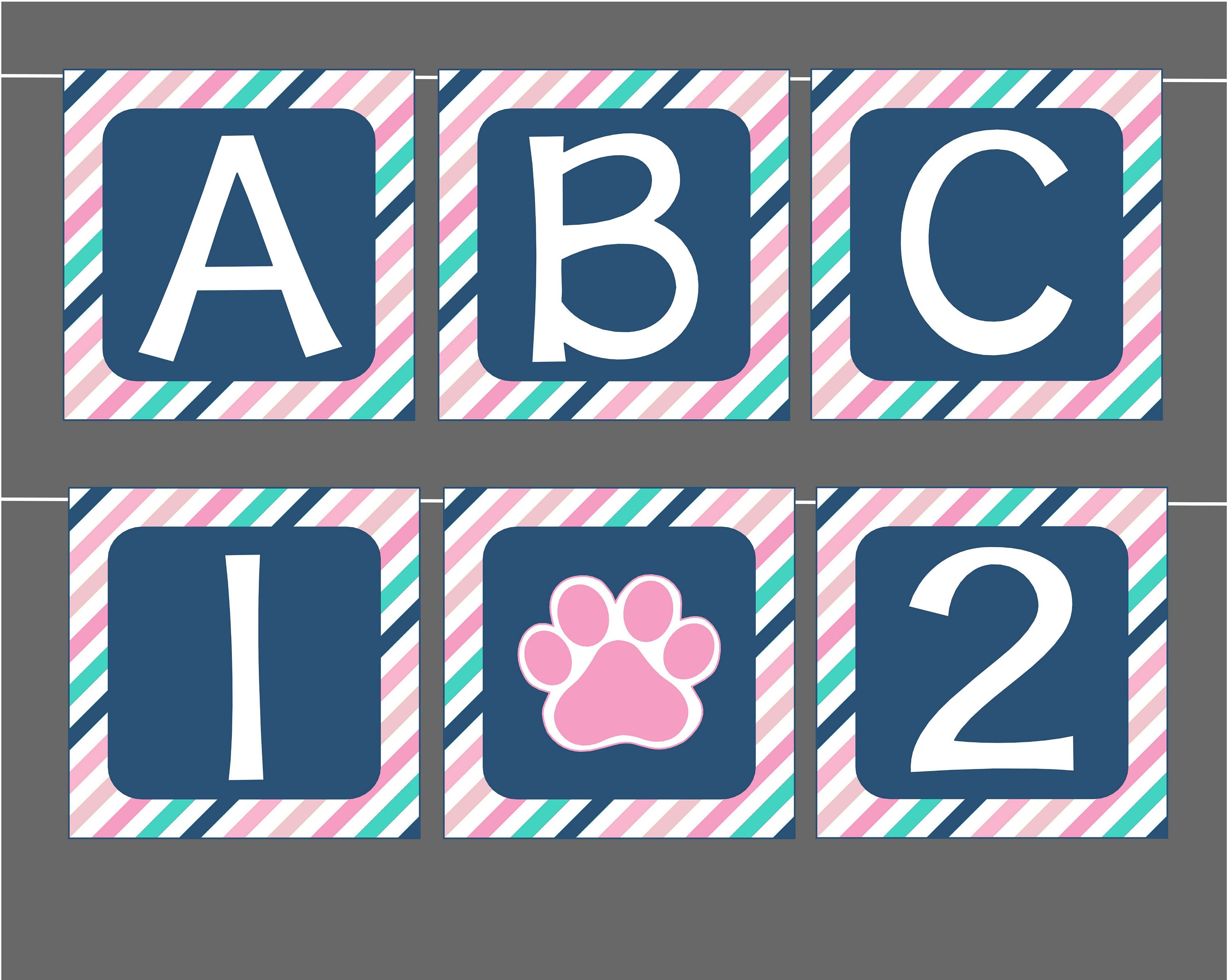 Printable Banner for Kitty Cat Party. Full Alphabet Meow | Etsy
