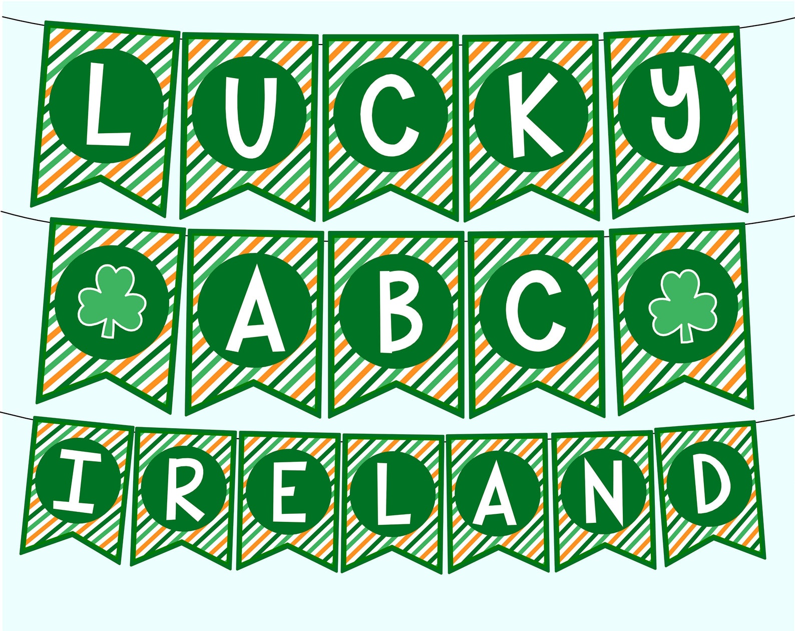 St. Patrick's Day Banner. Printable Banner. Lucky Happy - Etsy