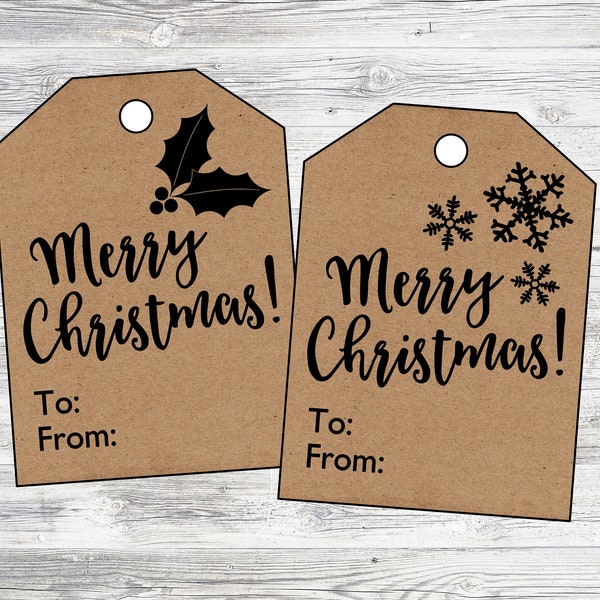 Kraft Christmas Tags - Etsy