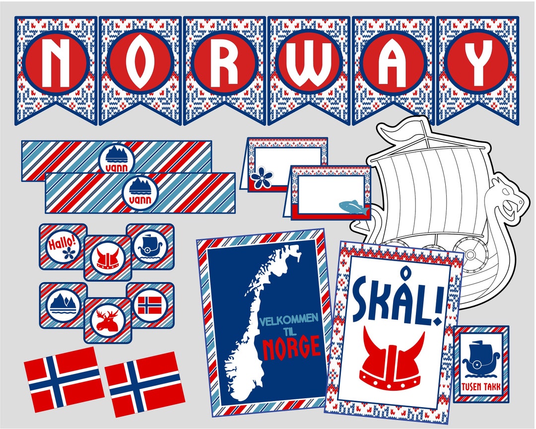 Norway Party Mini-package. Instant Digital Download. Perfect for Norway ...