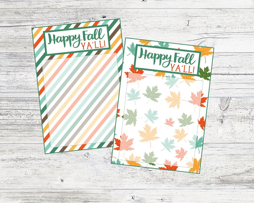 Happy Fall Ya'll Cookie Cards. Printable Instant Digital Download Files ...