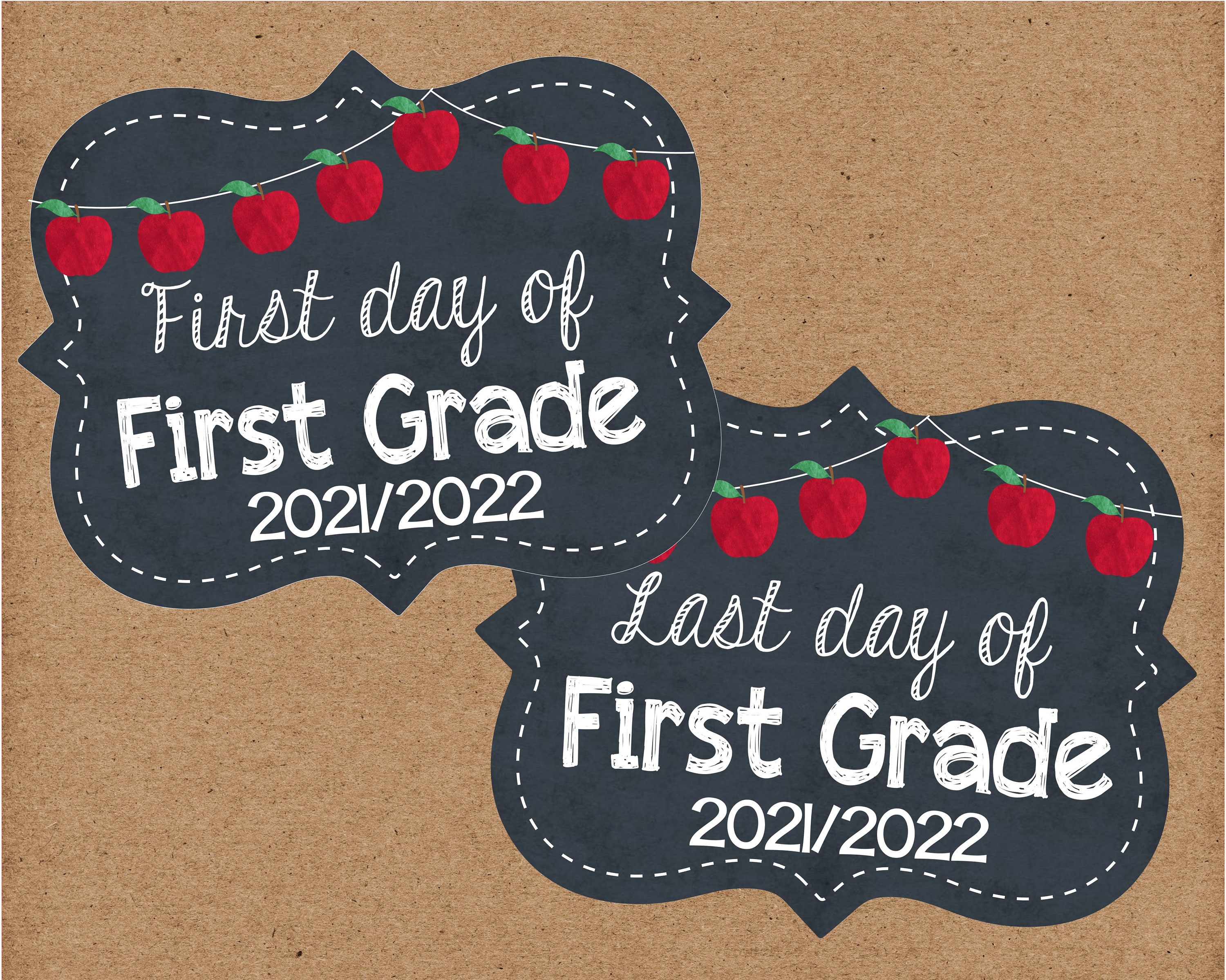 First Grade First Day Of School Sign. First and Last Days of | Etsy