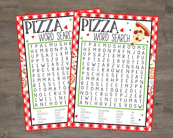 Pizza Party Word Search Game. Printable Word Search Game for - Etsy