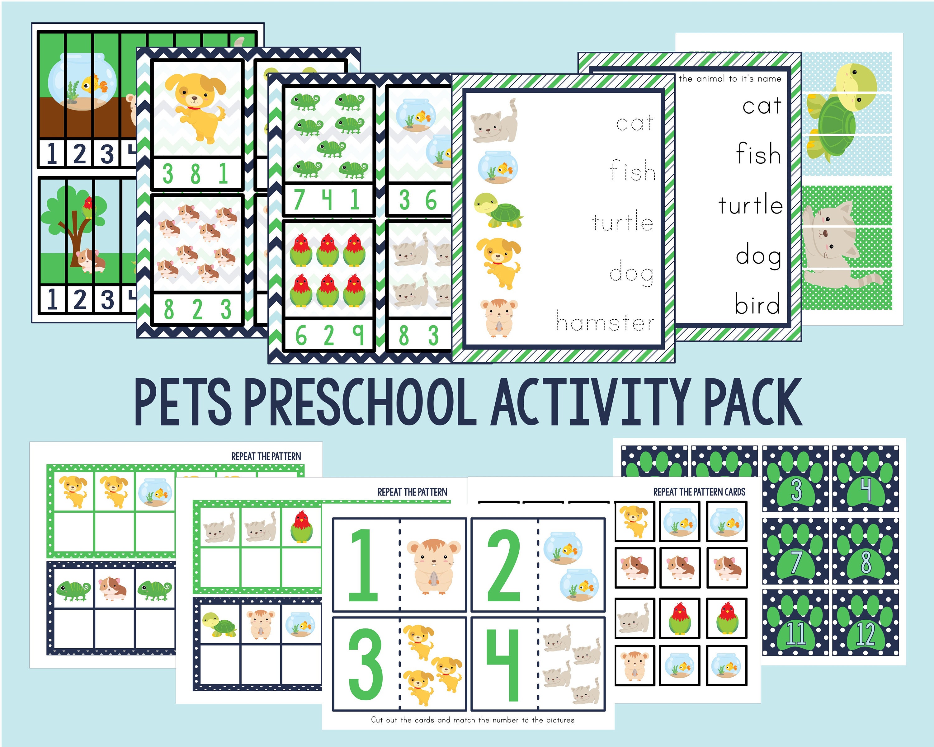 Pets Preschool Games and Activities. 8 Different Activities. Instant ...