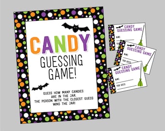 Guess How Many Halloween Candy Printable Halloween Party - Etsy
