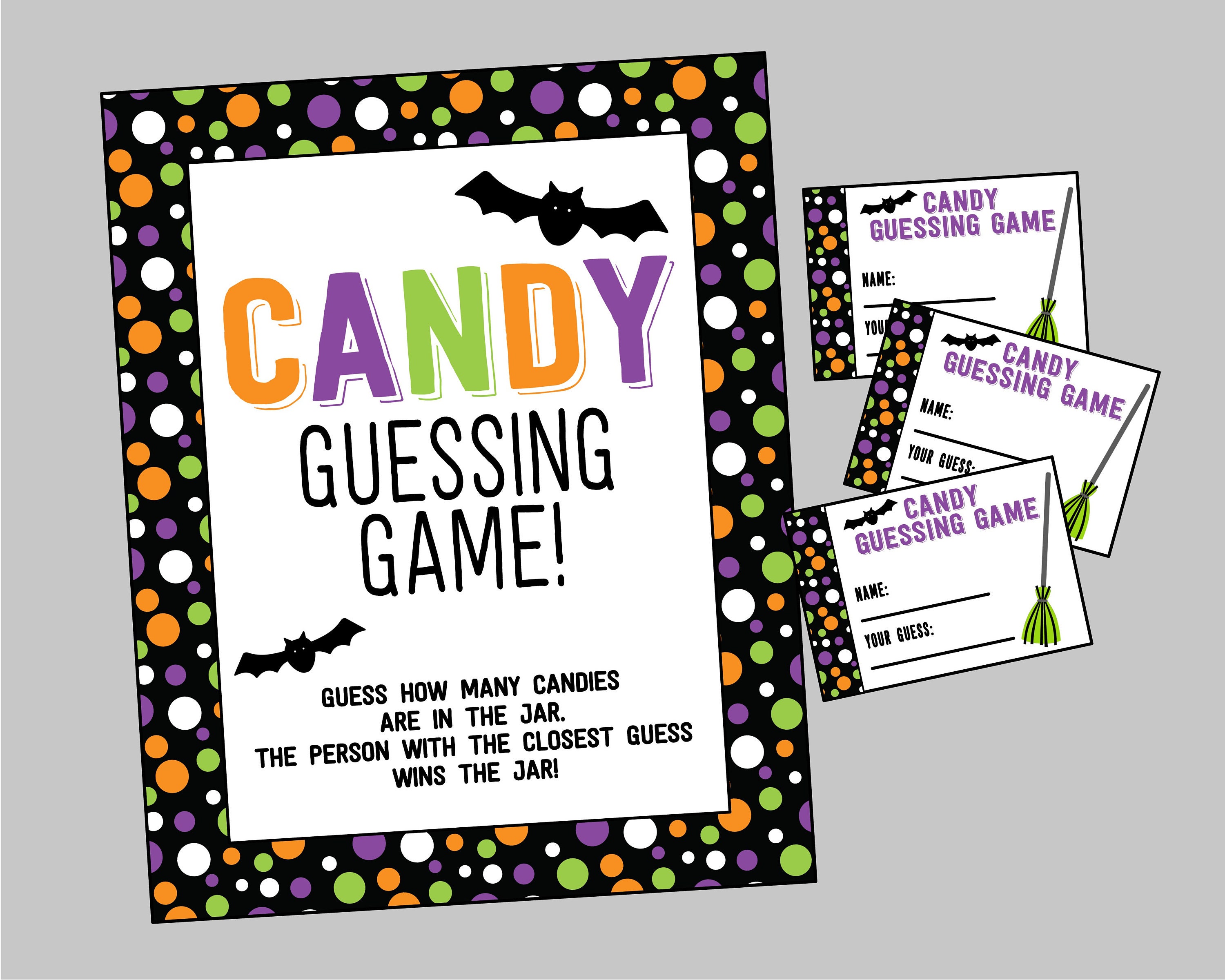 Printable Halloween Candy Guessing Game. Guess How Many Candies ...