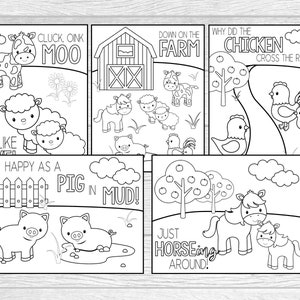 Printable Farm Animal Coloring Pages for Kids or Adults! Instant ...