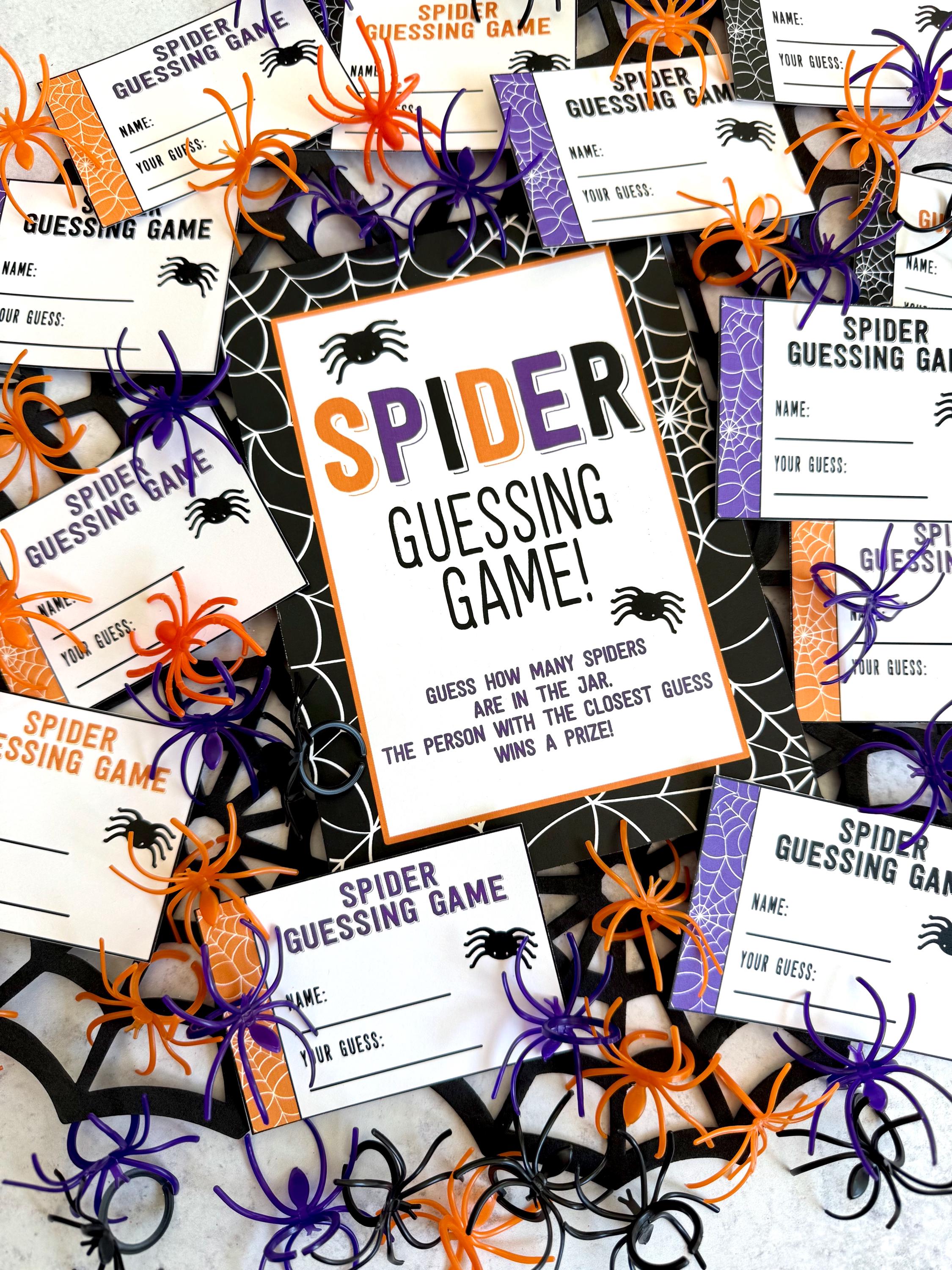 Printable Halloween Spider Guessing Game. Guess How Many Spiders ...