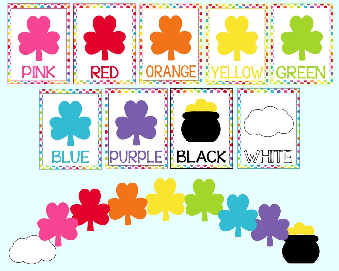 Shamrock Color Flash Cards. Perfect for Incorporating St. Patrick's Day ...