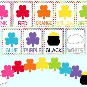 Shamrock Color Flash Cards. Perfect for Incorporating St. Patrick's Day ...