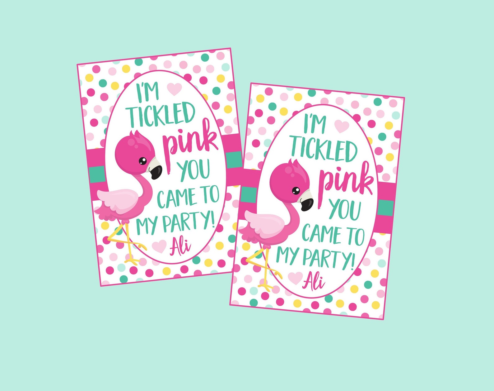 Personalized Flamingo Party Favor Tags. I'm Tickled Pink You Came to My ...
