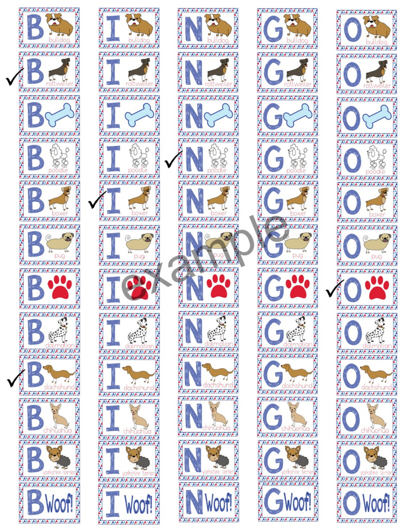 Dog Bingo Game Dog, Doggy, Puppy Bingo Perfect for Puppy Party ...