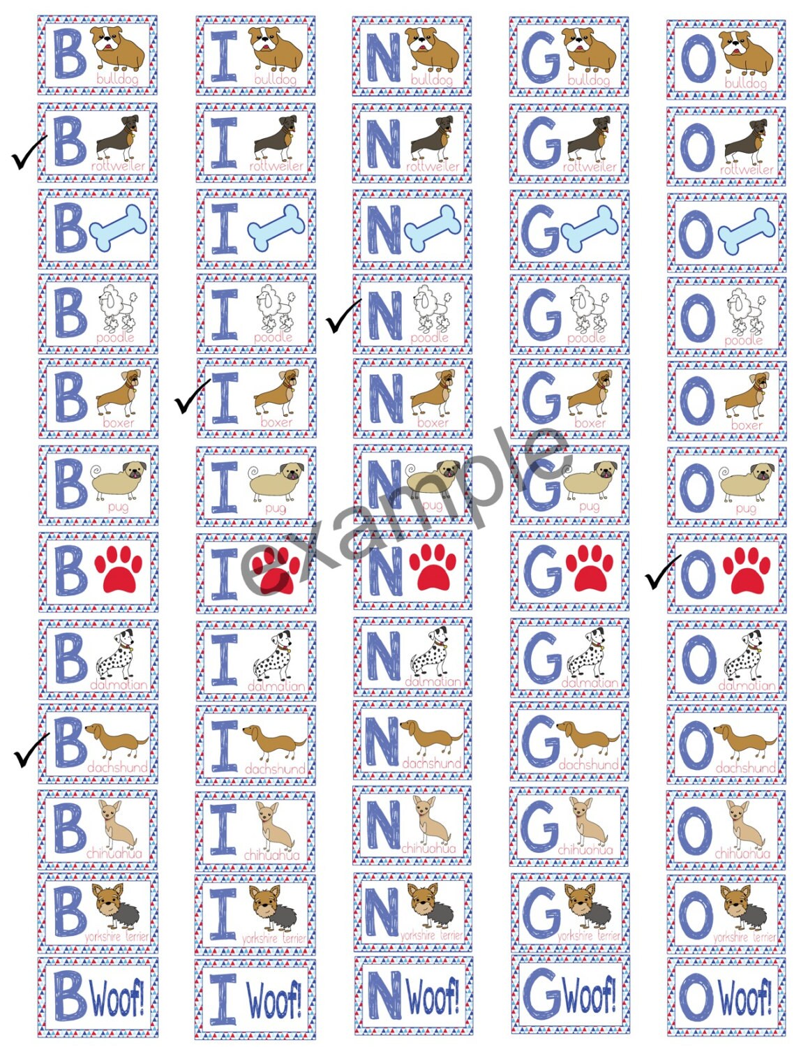 Dog Bingo Game! Dog, Doggy, Puppy Bingo! Perfect for Puppy Party ...