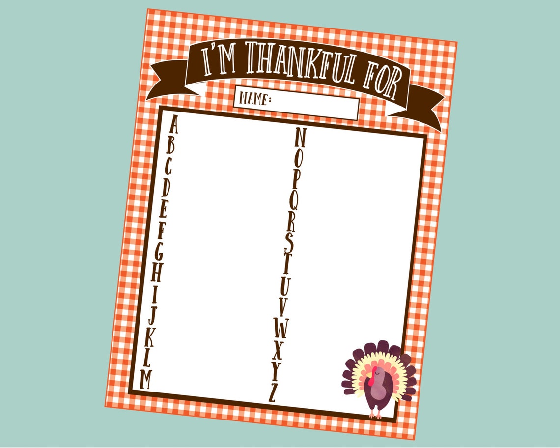 Thankful ABC Game. Printable Thanksgiving Alphabet Game. Great | Etsy