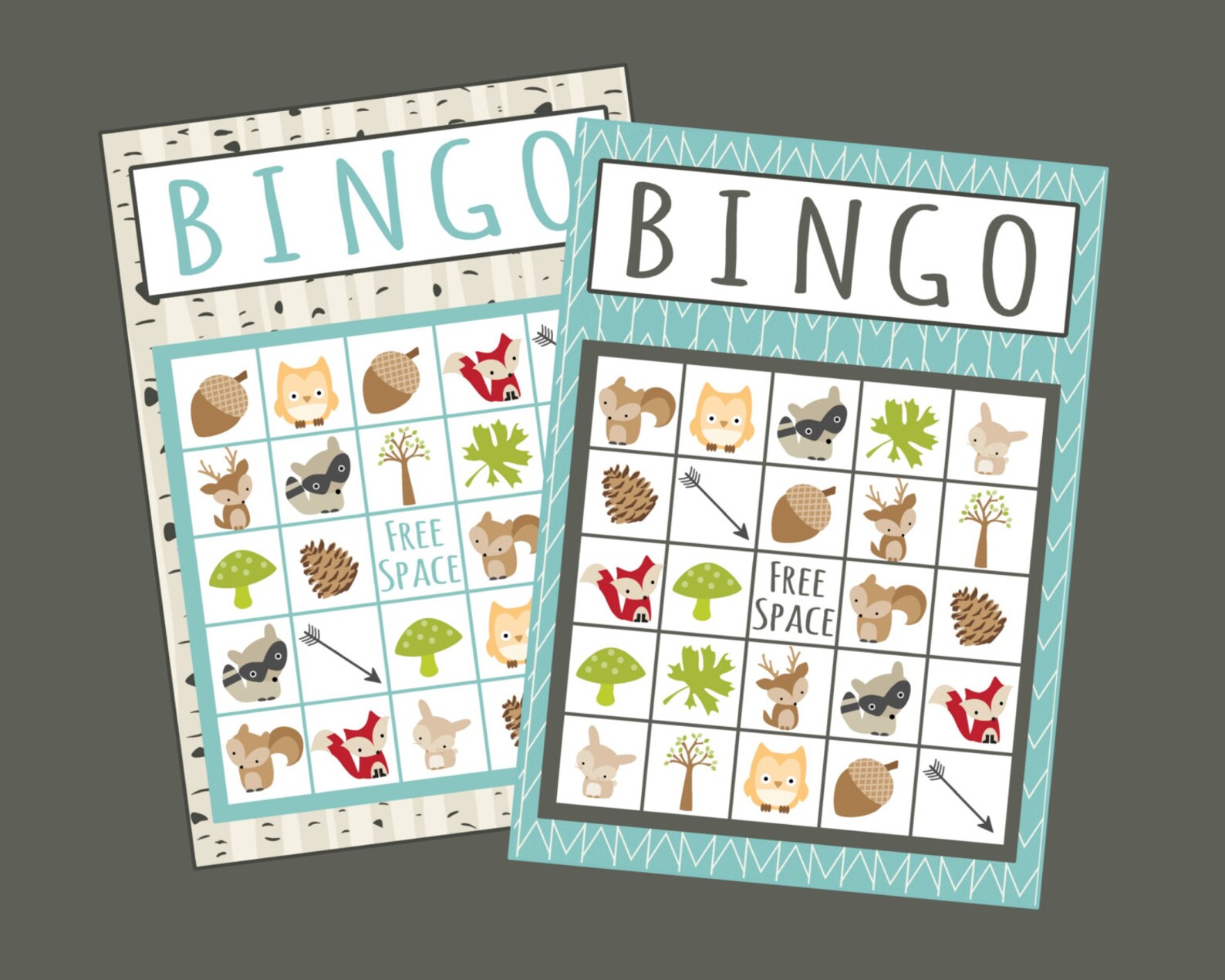 24 Card Woodland Animal Bingo Game Set . Great for Woodland - Etsy