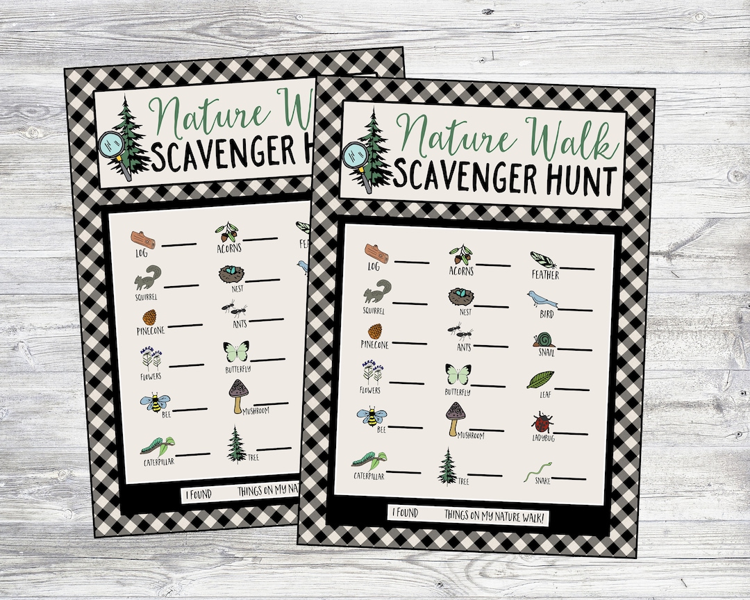 Printable Nature Walk Scavenger Hunt. Instant Digital Download. Great ...