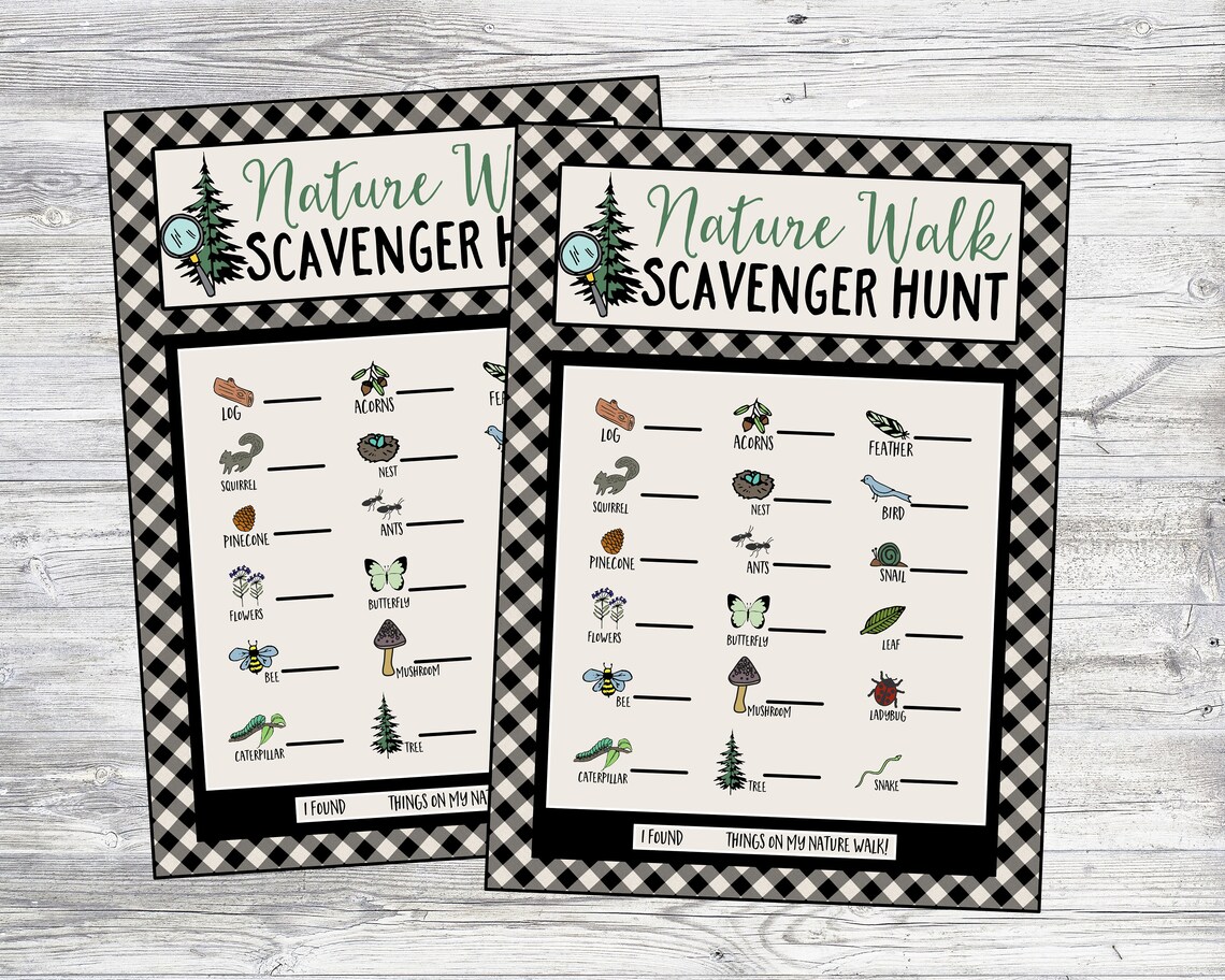Printable Nature Walk Scavenger Hunt. Instant Digital | Etsy