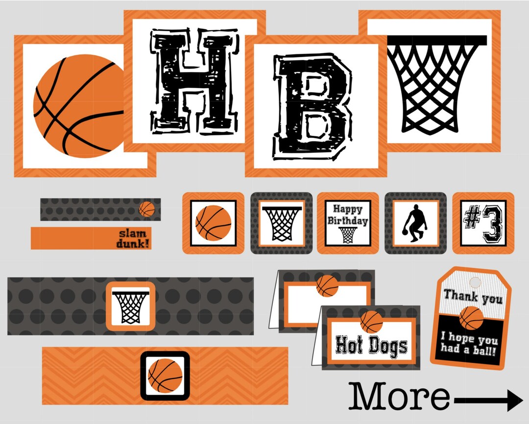 Basketball Party Package. for Birthday Party, Team Party, Baby Shower ...