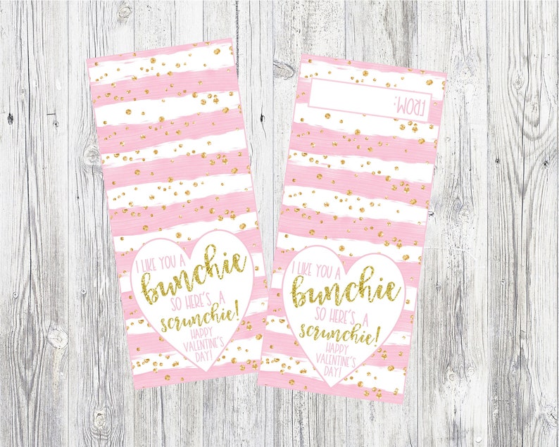 Printable Scrunchie Valentine Tag. I Like You A Bunchie so Here's A ...