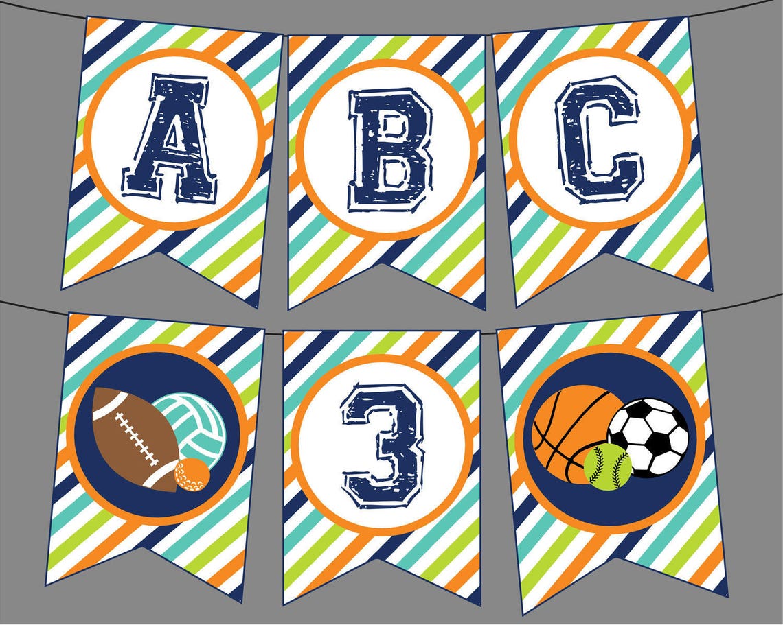 Sports Party Banner. Printable Sports Banner for Sports - Etsy