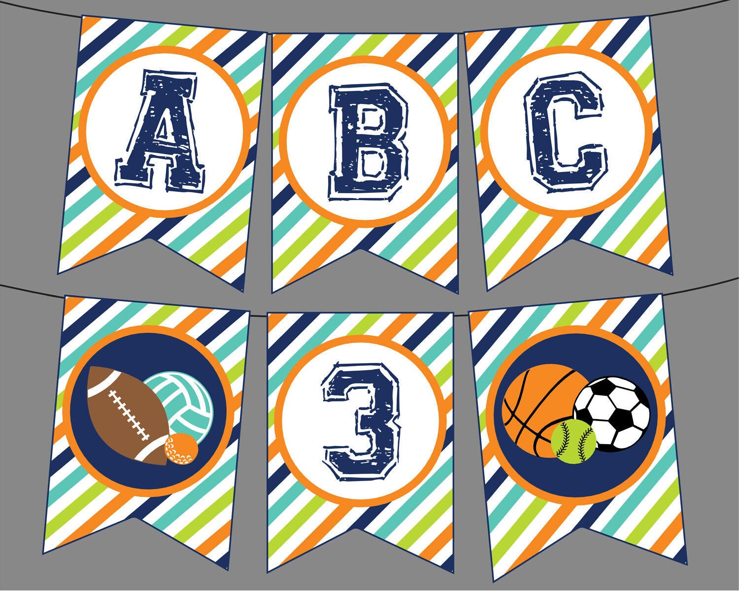 Sports Party Banner. Printable Sports Banner for Sports | Etsy